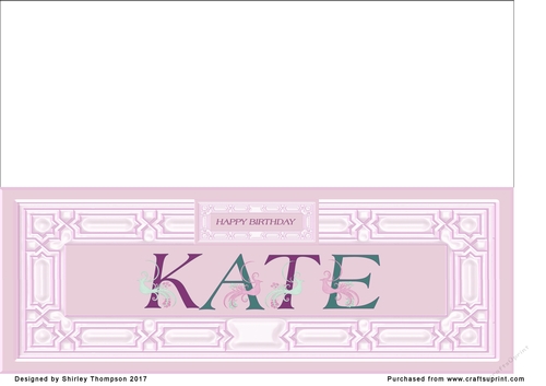 Pink DL name card (Kate) - CUP786760_20842 | Craftsuprint