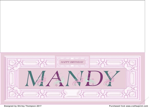 Pink DL name card (Mandy) - CUP786764_20842 | Craftsuprint