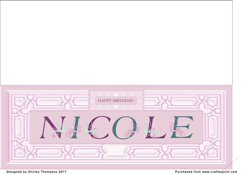 Pink DL name card (Nicole) - CUP786952_20842 | Craftsuprint