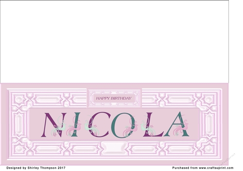 Pink DL name card (Nicola) - CUP786964_20842 | Craftsuprint