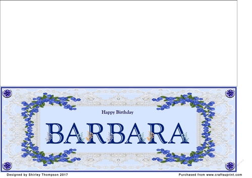 Blue DL name card (Barbara) - CUP790178_20842 | Craftsuprint