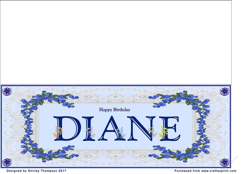 Blue DL name card (Diane) - CUP790355_20842 | Craftsuprint