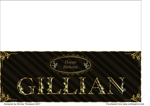 Black & Gold DL name card (Gillian) - CUP794175_20842 | Craftsuprint