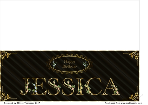 Black & Gold DL name card (Jessica) - CUP794180_20842 | Craftsuprint