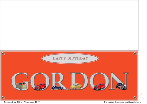 Large DL name card (Gordon) - CUP794395_20842 | Craftsuprint
