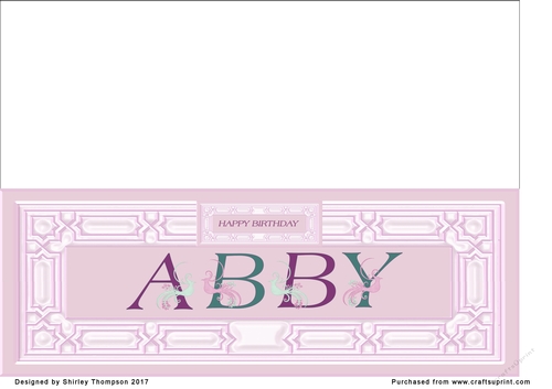 Pink DL name card (Abby) - CUP796459_20842 | Craftsuprint