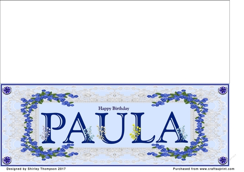 Blue DL name card (Paula) - CUP797438_20842 | Craftsuprint