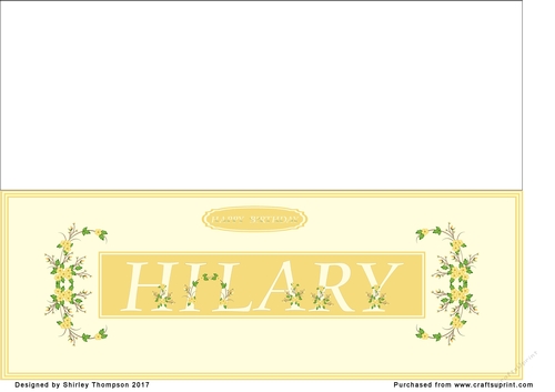 Yellow floral alpha DL name card (Hilary) - CUP803264_20842 | Craftsuprint