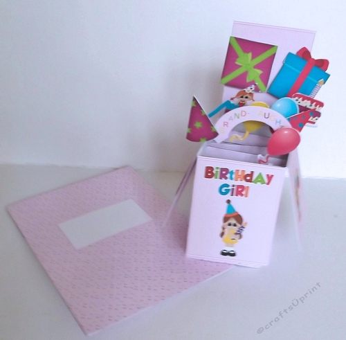 Birthday girl box card for ages 1 - 6 years with matching envelope ...