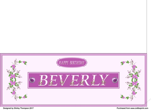 Deep pink floral alpha DL name card (Beverly) - CUP813881_20842 ...