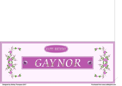 Deep pink floral alpha DL name card (Gaynor) - CUP814564_20842 ...