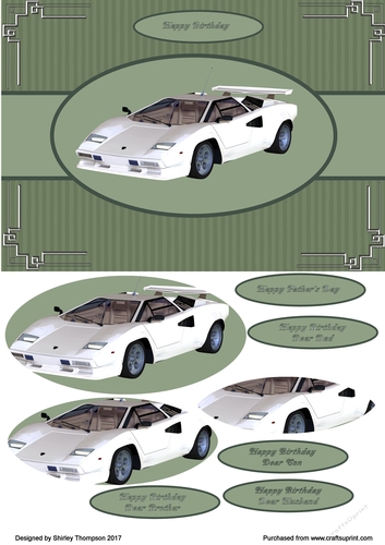 A5 white ferrari card front. - CUP818192_20842 | Craftsuprint