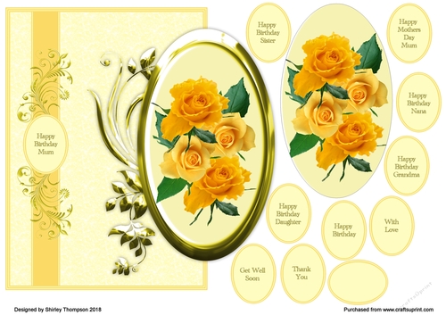Large yellow floral over the edge card front - CUP851073_20842 ...