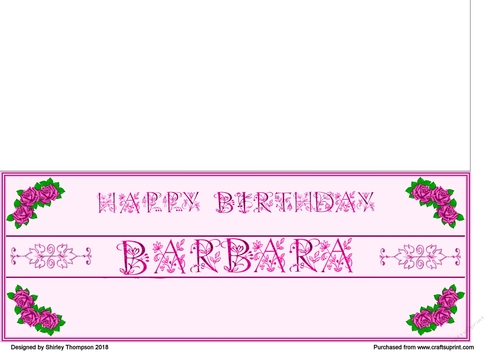 Fuchsia roses DL name card (Barbara) - CUP853118_20842 | Craftsuprint
