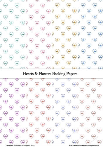 Hearts & flowers backing papers - CUP878887_20842 | Craftsuprint