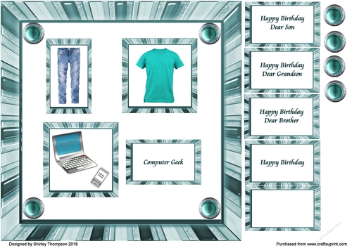 8 x 8 computer geek card front - CUP884122_20842 | Craftsuprint