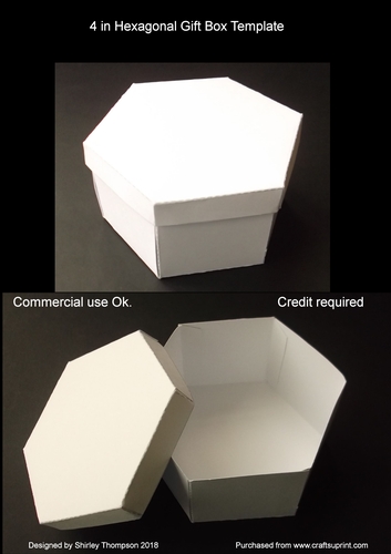 4 in Hexagonal Gift Box Template - CUP895865_20842 | Craftsuprint