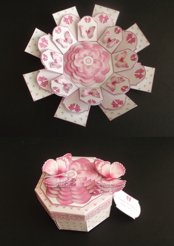 Shocking pink 3D butterflies exploding box card - CUP902275_20842 ...