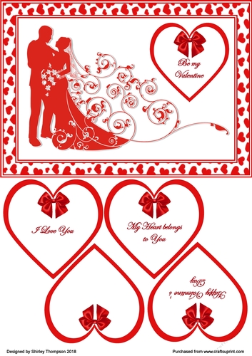 A5 red and white Valentines day quick card front - CUP932442_20842 ...