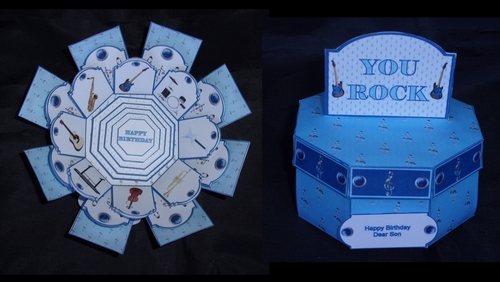 Music themed octagonal exploding box card - CUP953054_20842 | Craftsuprint