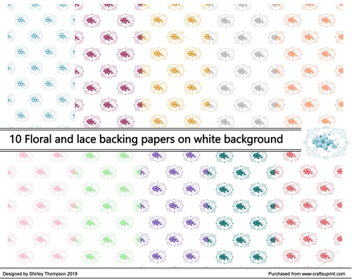 10 A4 lace and floral backing papers - CUP970132_20842 | Craftsuprint