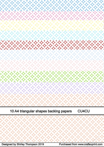 10 A4 triangular shapes backing papers - CUP972443_20842 | Craftsuprint