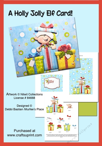 A Holly Jolly Elf Card - CUP828701_30271 | Craftsuprint