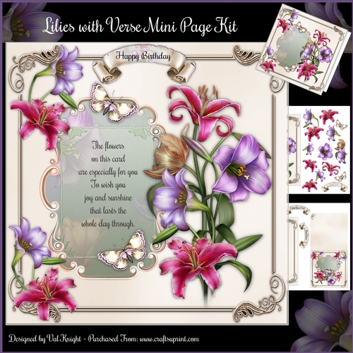 Lilies with Verse Mini Page Kit - CUP1019715_58488 | Craftsuprint