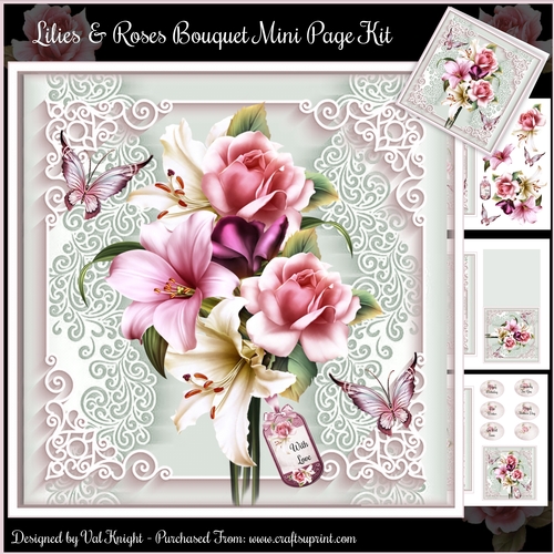 Lilies & Roses Bouquet Mini Page Kit - CUP1026718_58488 | Craftsuprint