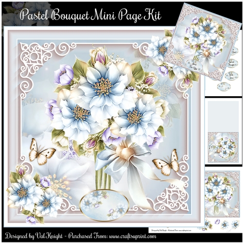 Pastel Bouquet Mini Page Kit - CUP1045943_58488 | Craftsuprint