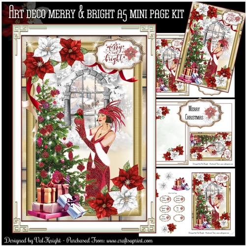 Art Deco Merry & Bright Christmas A5 Mini Page Kit - CUP1081463_58488 ...