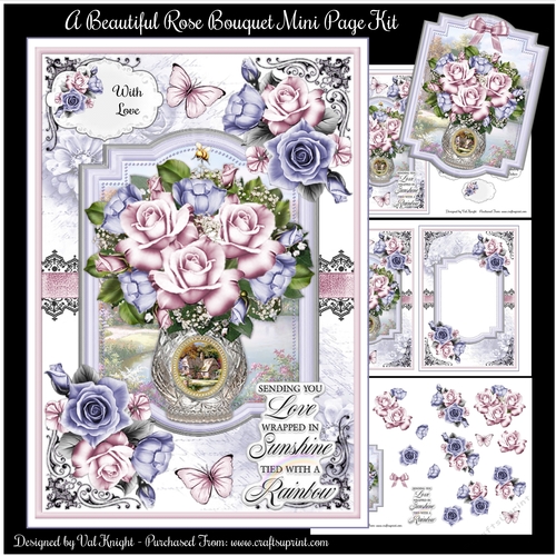 A Beautiful Rose Bouquet Mini Page Kit - CUP1100589_58488 | Craftsuprint