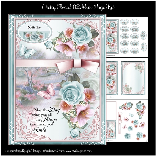 Pretty Floral 02 Mini Page Kit - CUP1151432_58488 | Craftsuprint