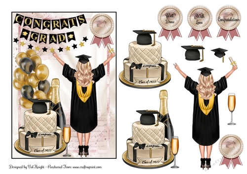 Female Graduation Card Front - CUP1157165_58488 | Craftsuprint