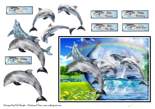 Dolphin World Card Front - CUP1158612_58488 | Craftsuprint