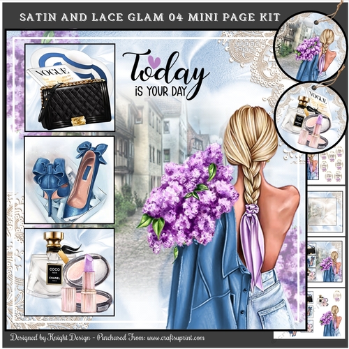 Satin & Lace Glam 04 Mini Page Kit - CUP1182488_58488 | Craftsuprint