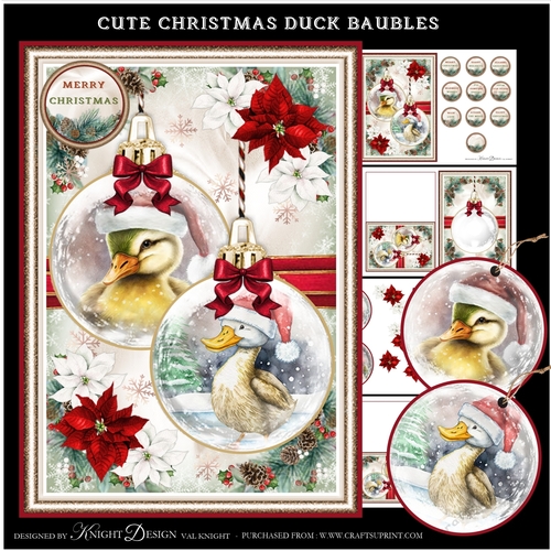 Cute Christmas Duck Baubles Mini Page Kit - CUP1186078_58488 | Craftsuprint