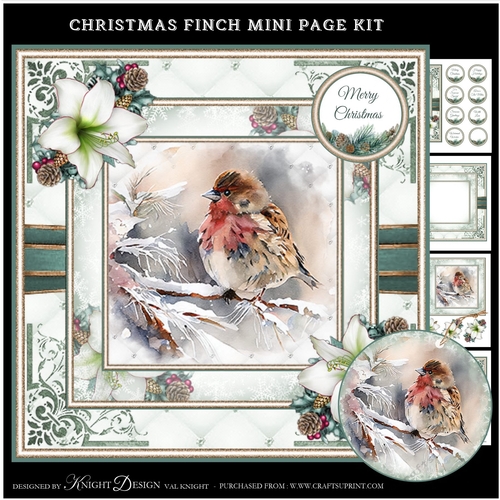 Christmas Finch Mini Page Kit - CUP1186987_58488 | Craftsuprint