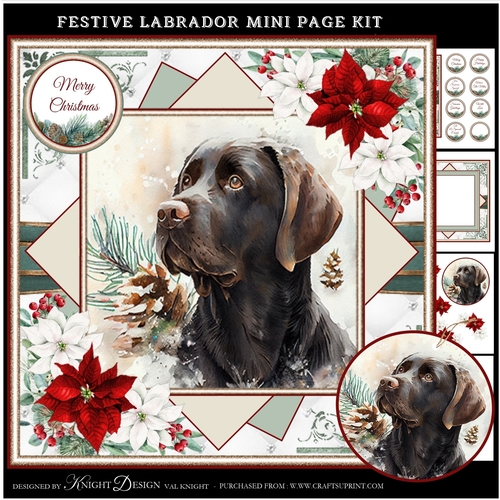 Festive Labrador Mini Page Kit - CUP1187817_58488 | Craftsuprint