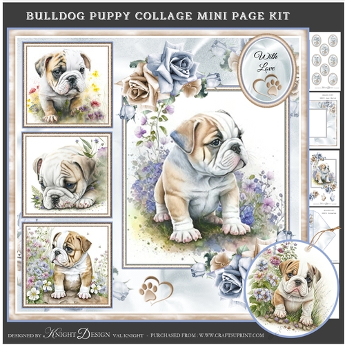 Bulldog Puppy Collage Mini Page Kit - CUP1192519_58488 | Craftsuprint