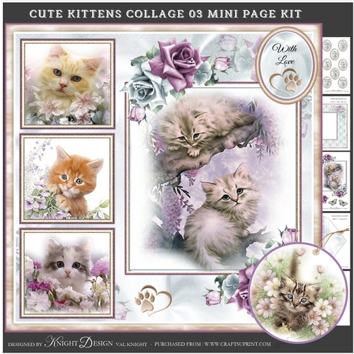 Cute Kittens Collage 03 Mini Page Kit - CUP1192865_58488 | Craftsuprint