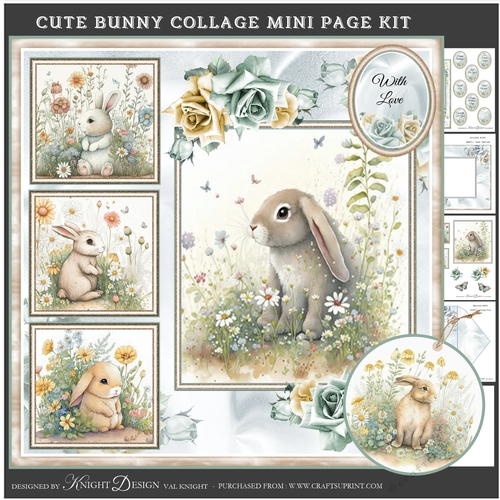 Cute Bunny Collage Mini Page Kit - CUP1194145_58488 | Craftsuprint