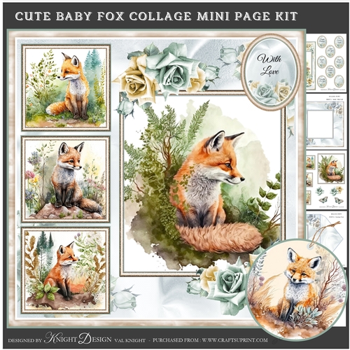 Cute Baby Fox Collage Mini Page Kit - CUP1194743_58488 | Craftsuprint