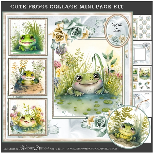 Cute Frogs Collage Mini Page Kit - CUP1195065_58488 | Craftsuprint