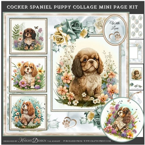 Cocker Spaniel Puppy Collage 04 Mini Page Kit - CUP1195921_58488 ...
