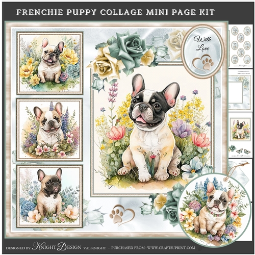 Frenchie Puppy Collage 04 Mini Page Kit - CUP1195922_58488 | Craftsuprint