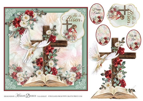 He Is Risen Card Front With Decoupage - CUP1196550_58488 | Craftsuprint