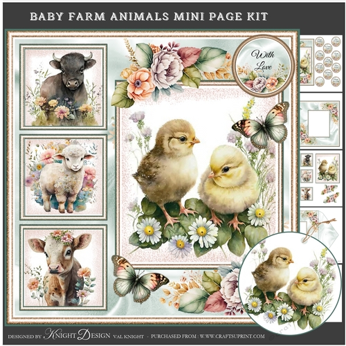 Baby Farm Animals Mini Page Kit - CUP1199471_58488 | Craftsuprint
