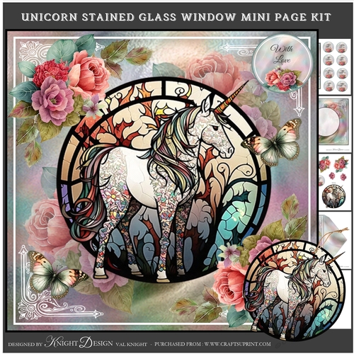 Unicorn Stained Glass Window Mini Page Kit - CUP1201272_58488 ...