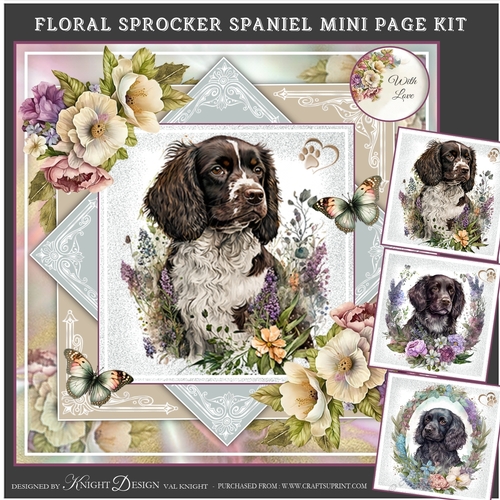 Floral Sprocker Spaniel Mini Page Kit - CUP1202021_58488 | Craftsuprint